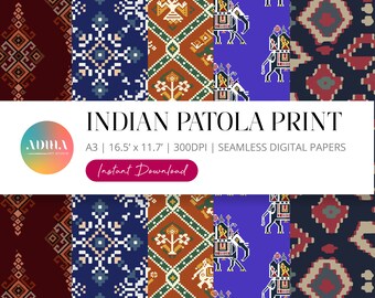 Indian Print Digital Paper Seamless Pattern Digital Download Scrapbook ...