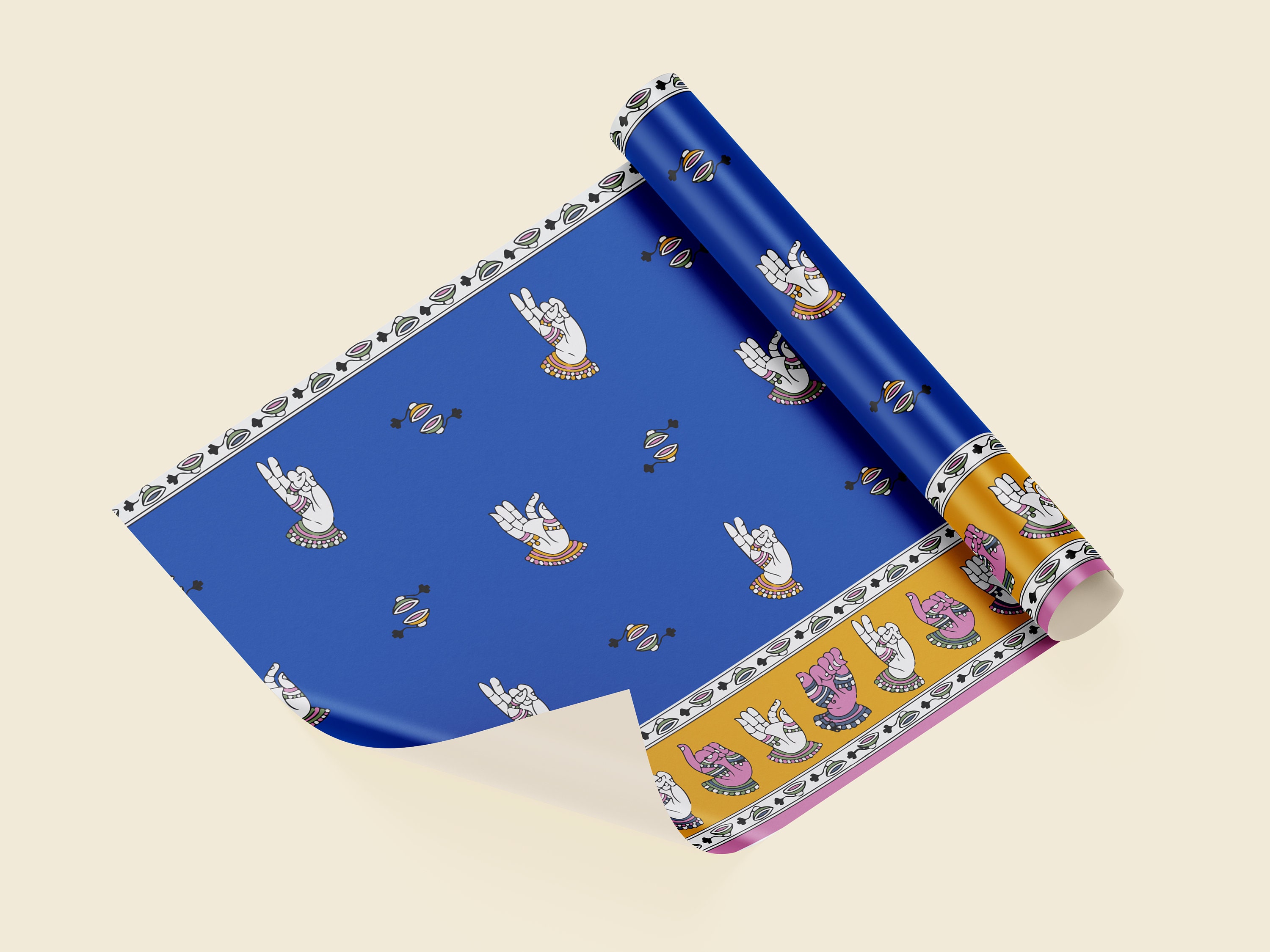 Indian Pichwai Print Digital Paper Folk Art Seamless Pattern Digital ...