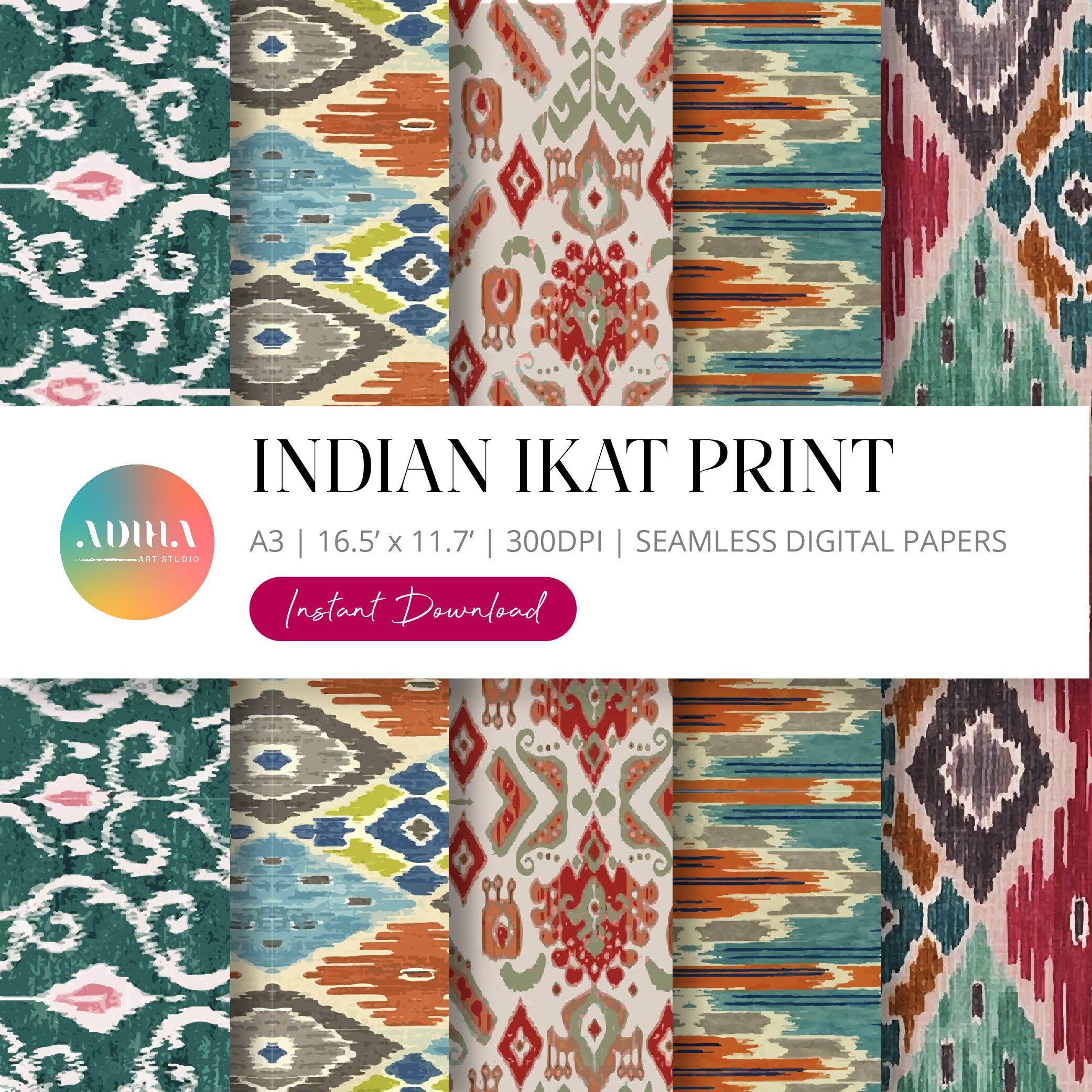 Indian Print Digital Paper Seamless Pattern Digital Download Scrapbook ...