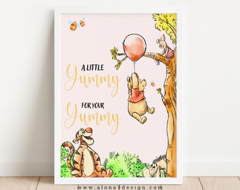 A Little Yummy for Your Tummy, Classic Winnie the Pooh Sign, Printable ...