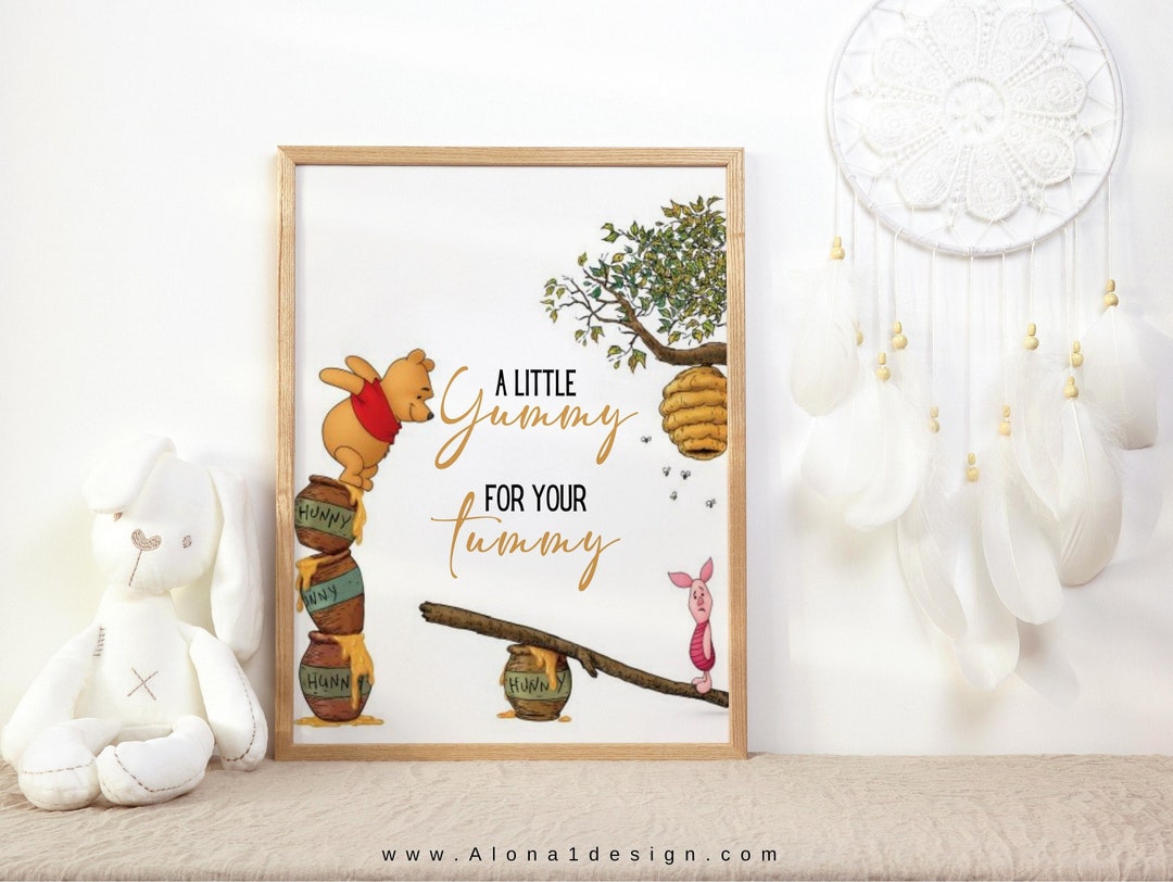 A Little Yummy for Your Tummy, Classic Winnie the Pooh Sign, Printable ...