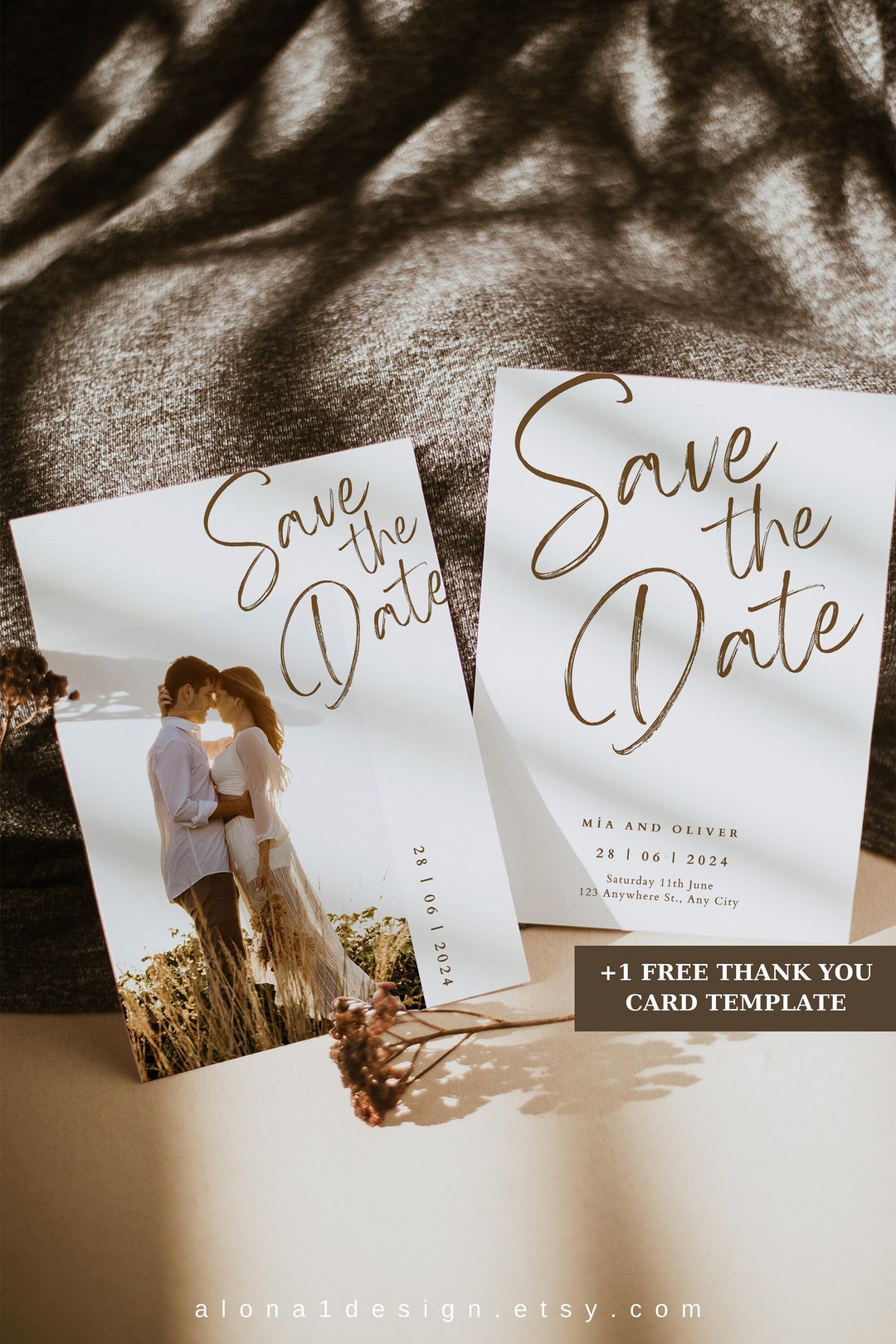 Modern Minimal Save the Date Template, Save the Date With Photo ...