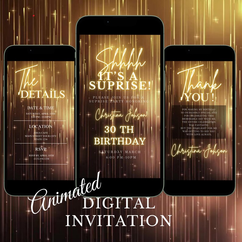 Editable Surprise Birthday Invitation, Shhh It's a Surprise, Digital ...