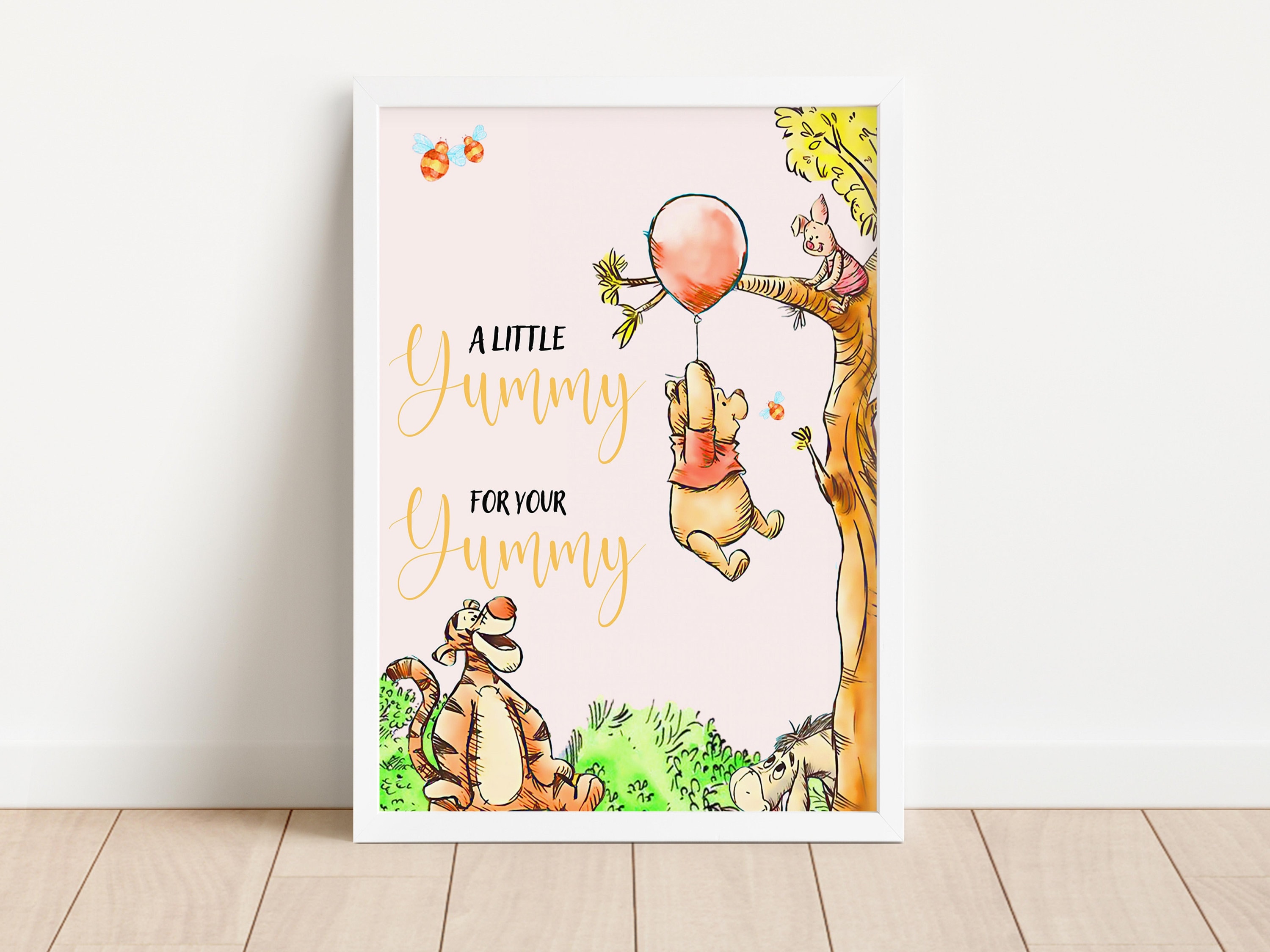 A Little Yummy for Your Tummy, Classic Winnie the Pooh Sign, Printable ...