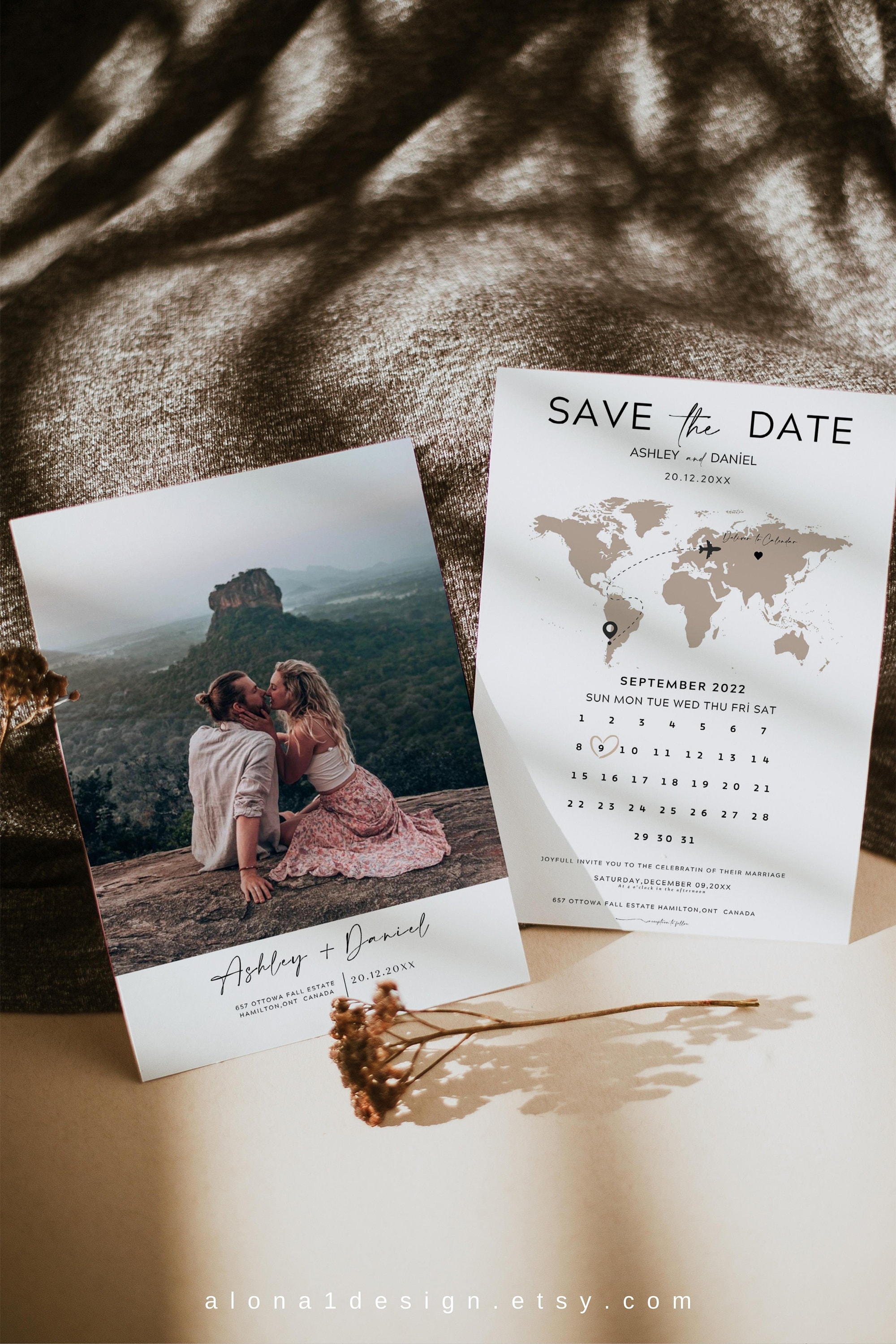 CARMEN Destination Wedding Save the Date Template, Watercolor Map Save ...