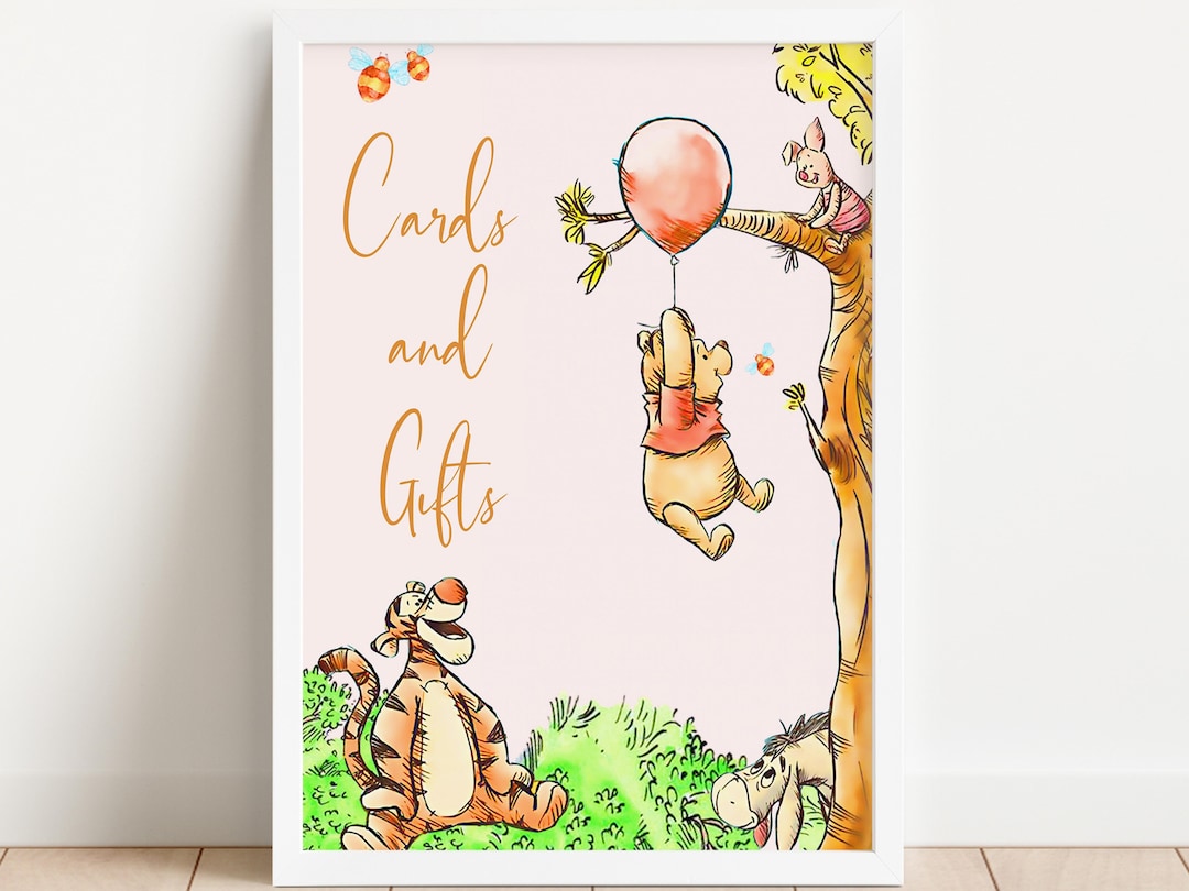 Classic Winnie the Pooh Cards and Gifts Sign , Printable Cards and ...