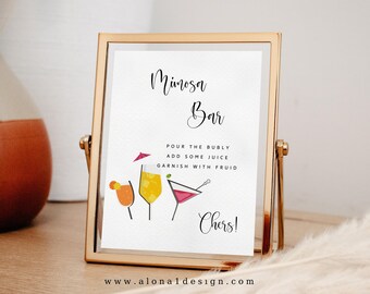 Mimosa Bar Sign, Modern Mimosa Bar Sign, Wedding Mimosa Bar Sign ...