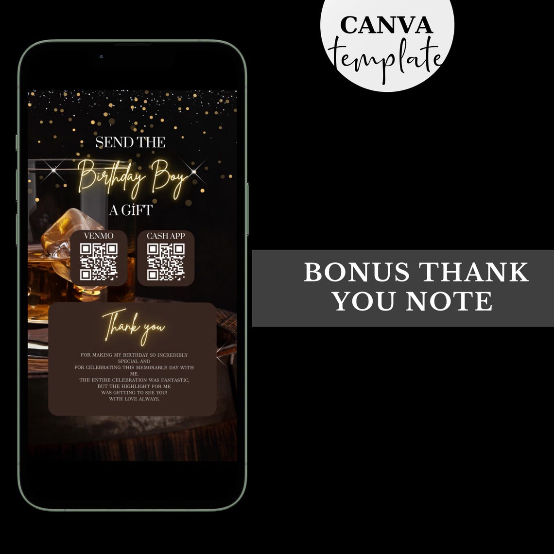 Animated Birthday Dinner Invitation, DIY Template Design, Men's Party ...