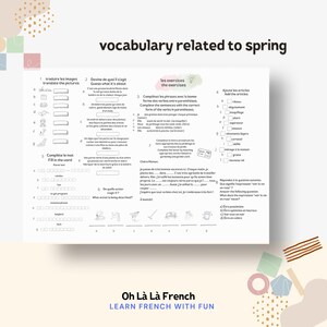 Printable French Vocabulary Map – Spring Theme | French-english ...