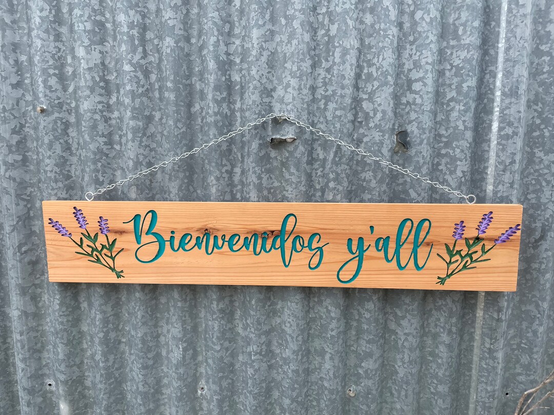 Hanging Welcome Sign in Spanish - Etsy