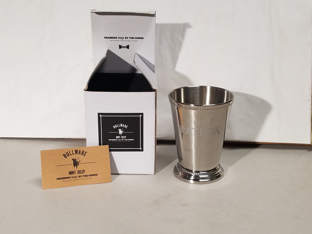 Set of 2 Patron Tequila Stainless Steel Mint Julep Cups From Bullware ...