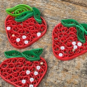 Strawberries, Quilled Strawberries, Quilled Embellishments, Paper ...