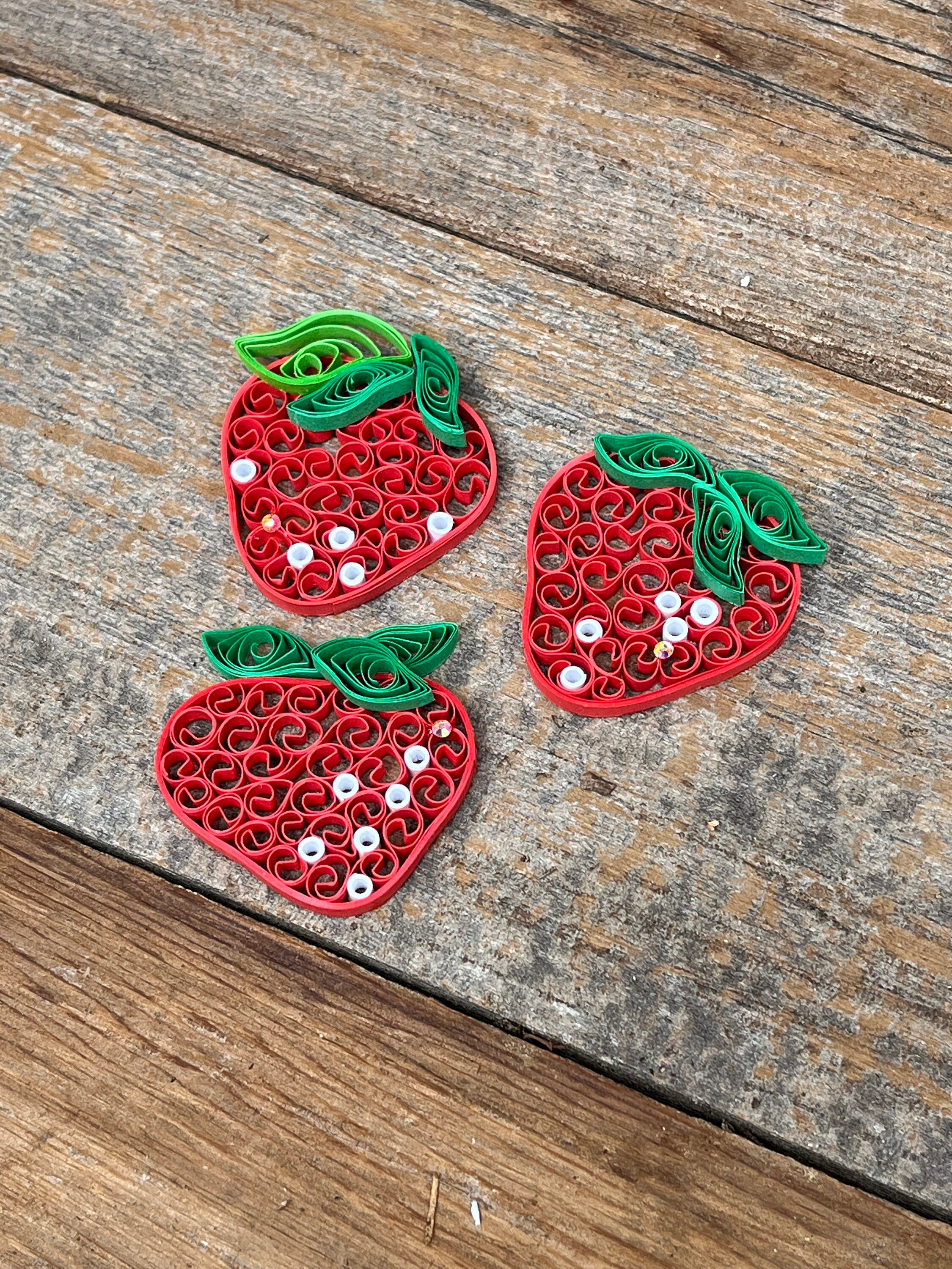Strawberries Quilled Strawberries Quilled Embellishments - Etsy