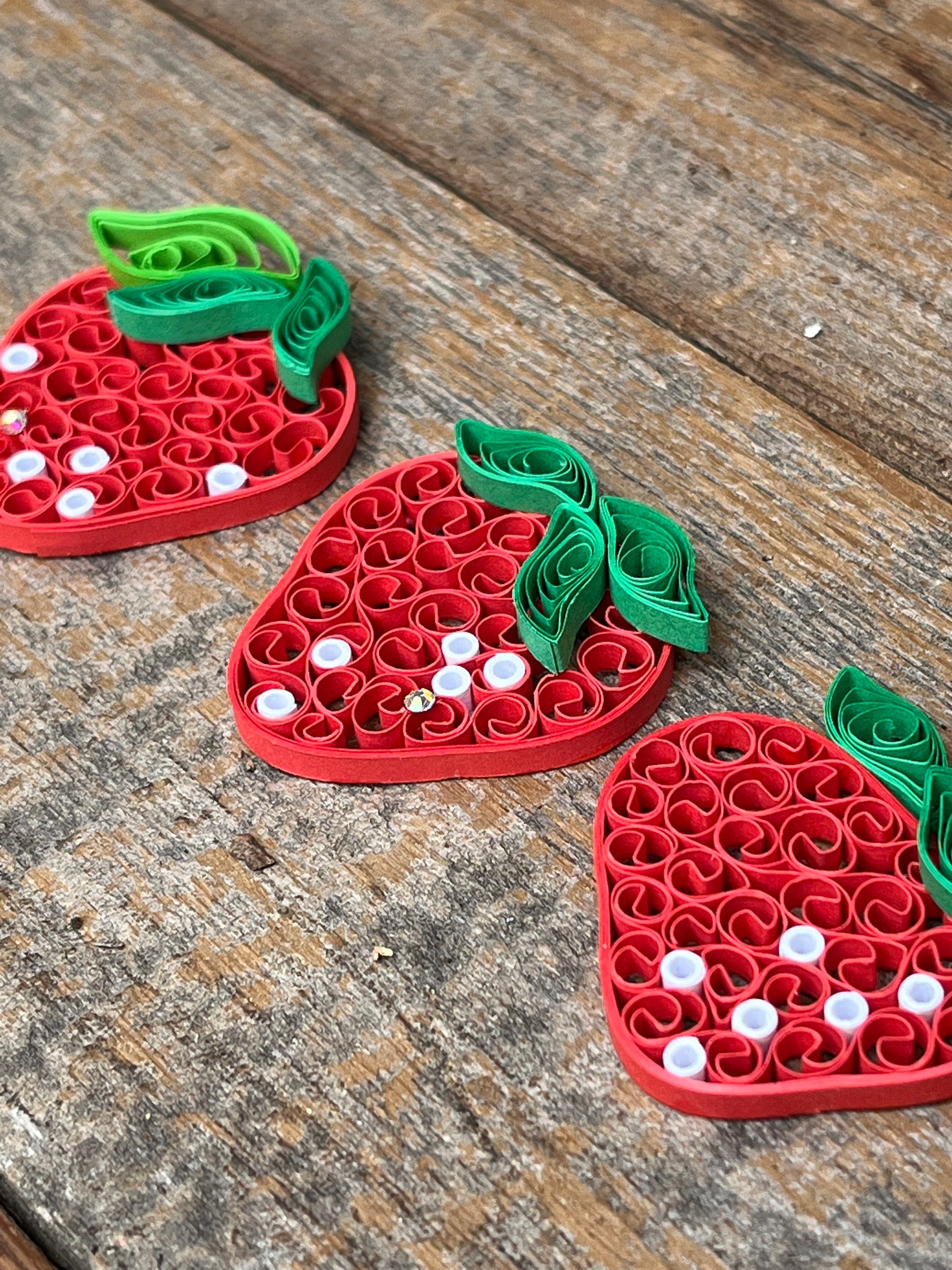 Strawberries, Quilled Strawberries, Quilled Embellishments, Paper ...
