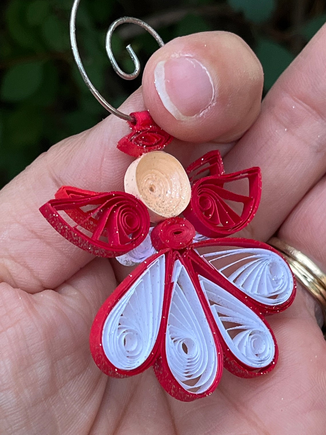 2 Red Angels Quilled Angel Quilled Decoration Quilled - Etsy
