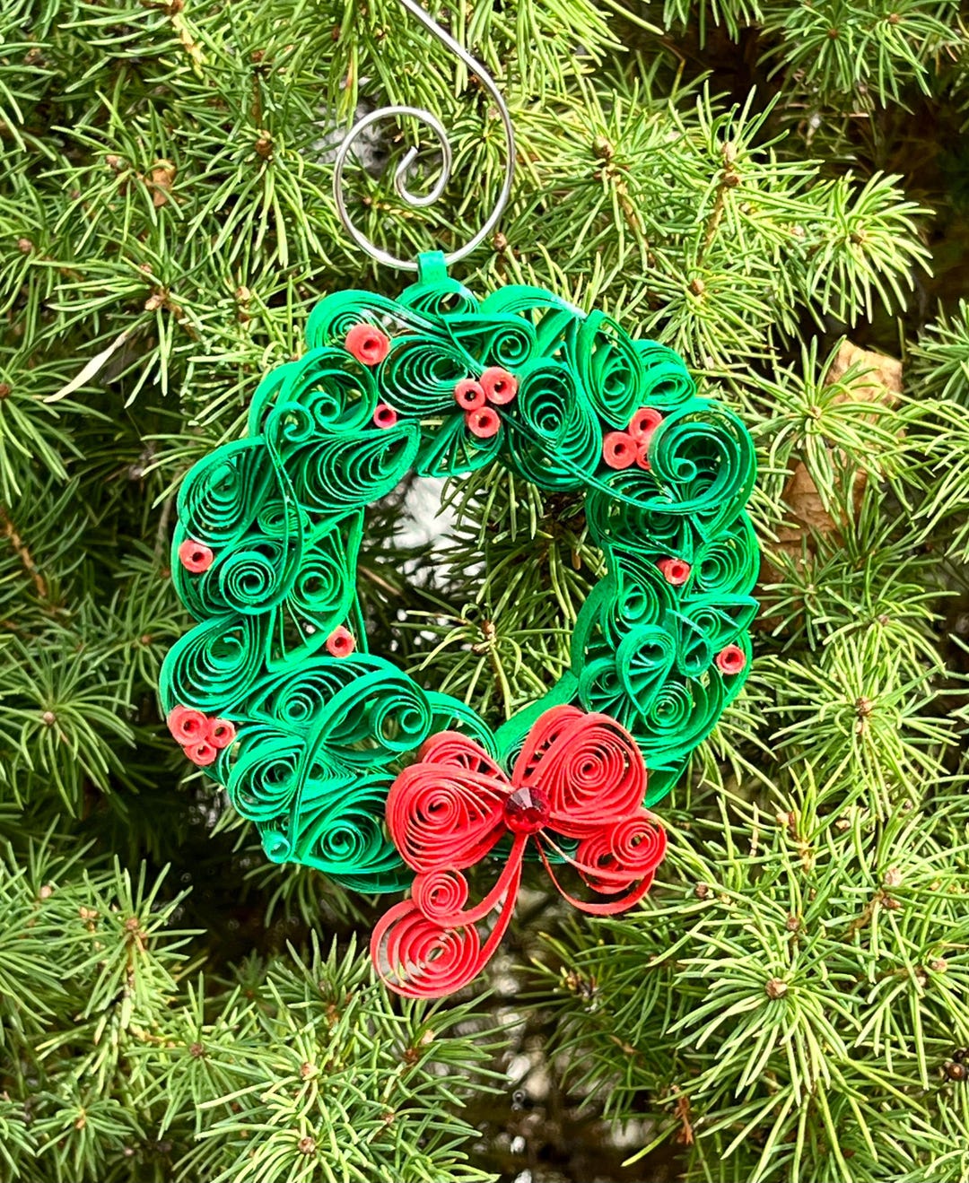 Quilled Wreath Ornament, Quilled Ornament, Gift for Dad, Paper Wreath ...