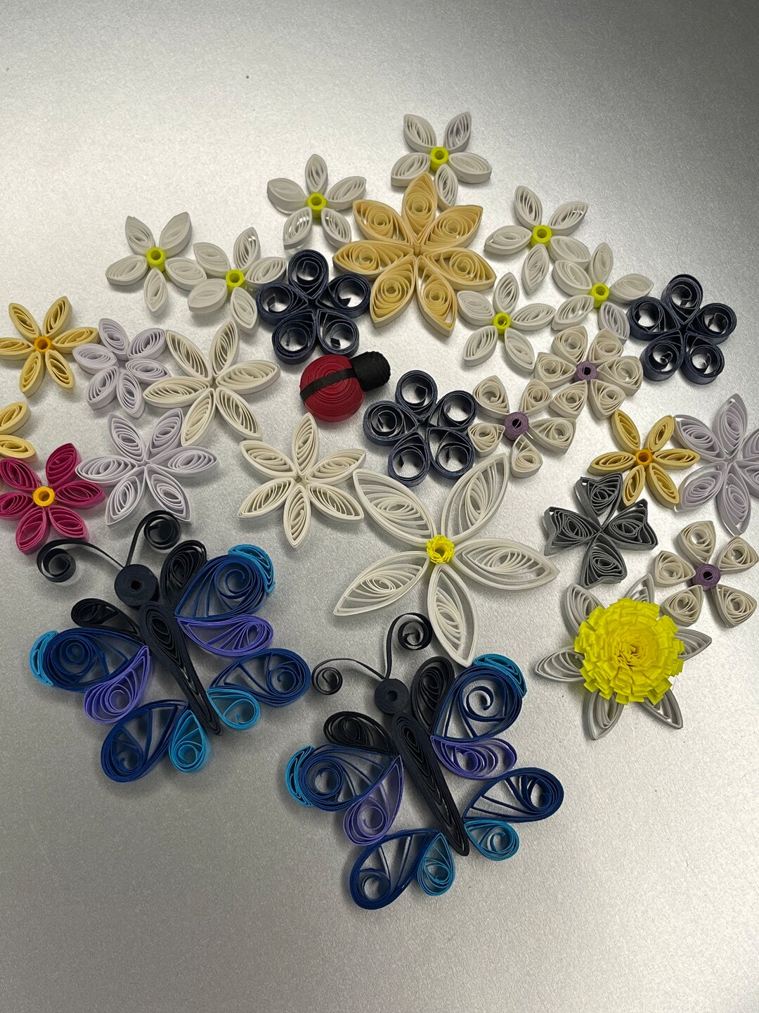 Nature Themed Quilling Sampler, Embellishment Sampler, Quilled Flower ...