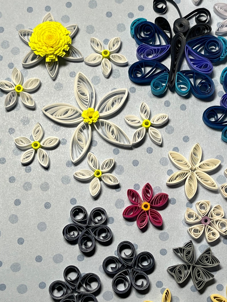 Nature Themed Quilling Sampler, Embellishment Sampler, Quilled Flower ...