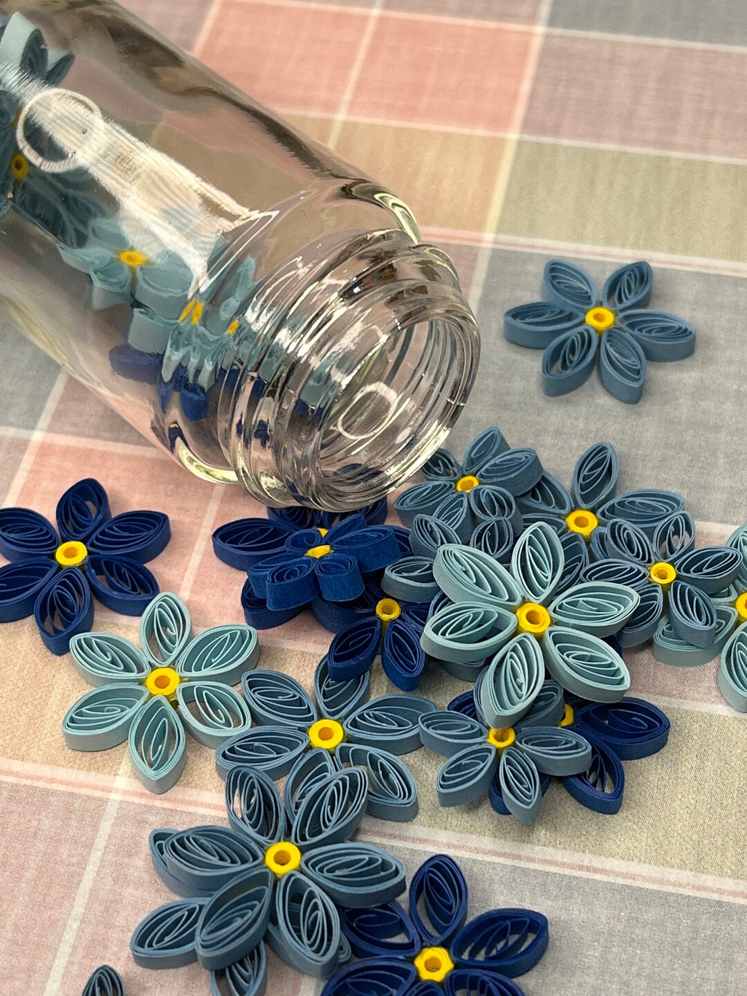 20 Quilled Flowers, Tiny Quilled Flowers, Blue Flowers, Flower ...