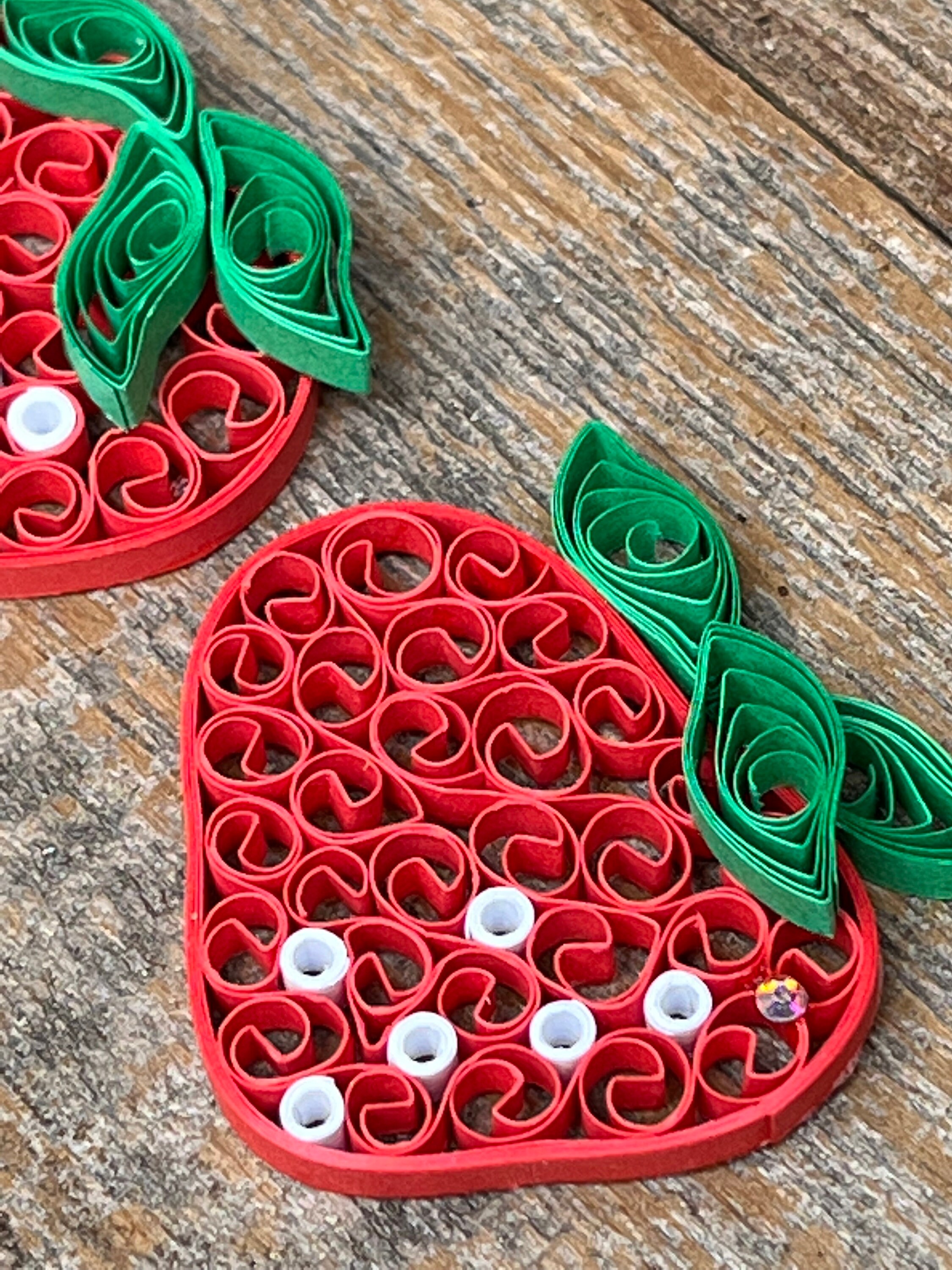 Strawberries, Quilled Strawberries, Quilled Embellishments, Paper ...