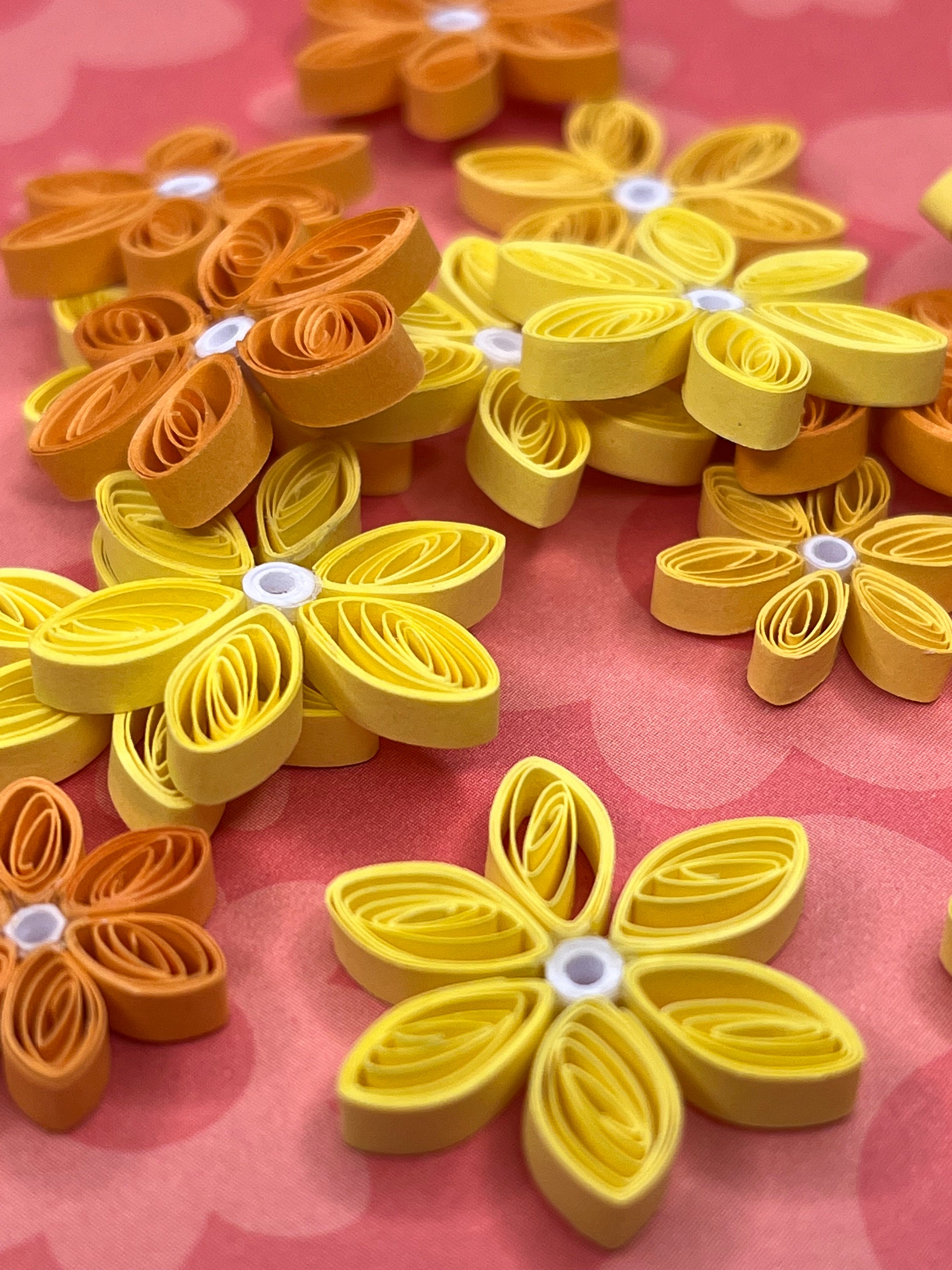 20 Quilled Flowers, Tiny Quilled Flowers, Yellow Flowers, Flower ...