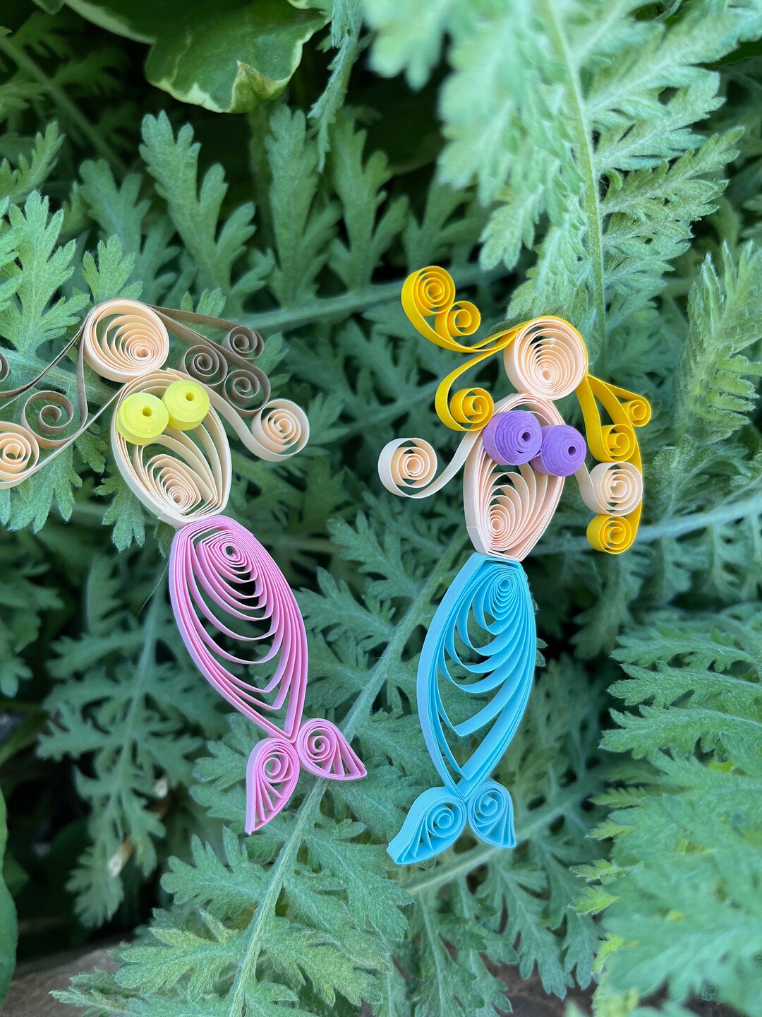 Mermaid, 3 Mermaids, Quilled Mermaid, Quilled Embellishments, Table ...