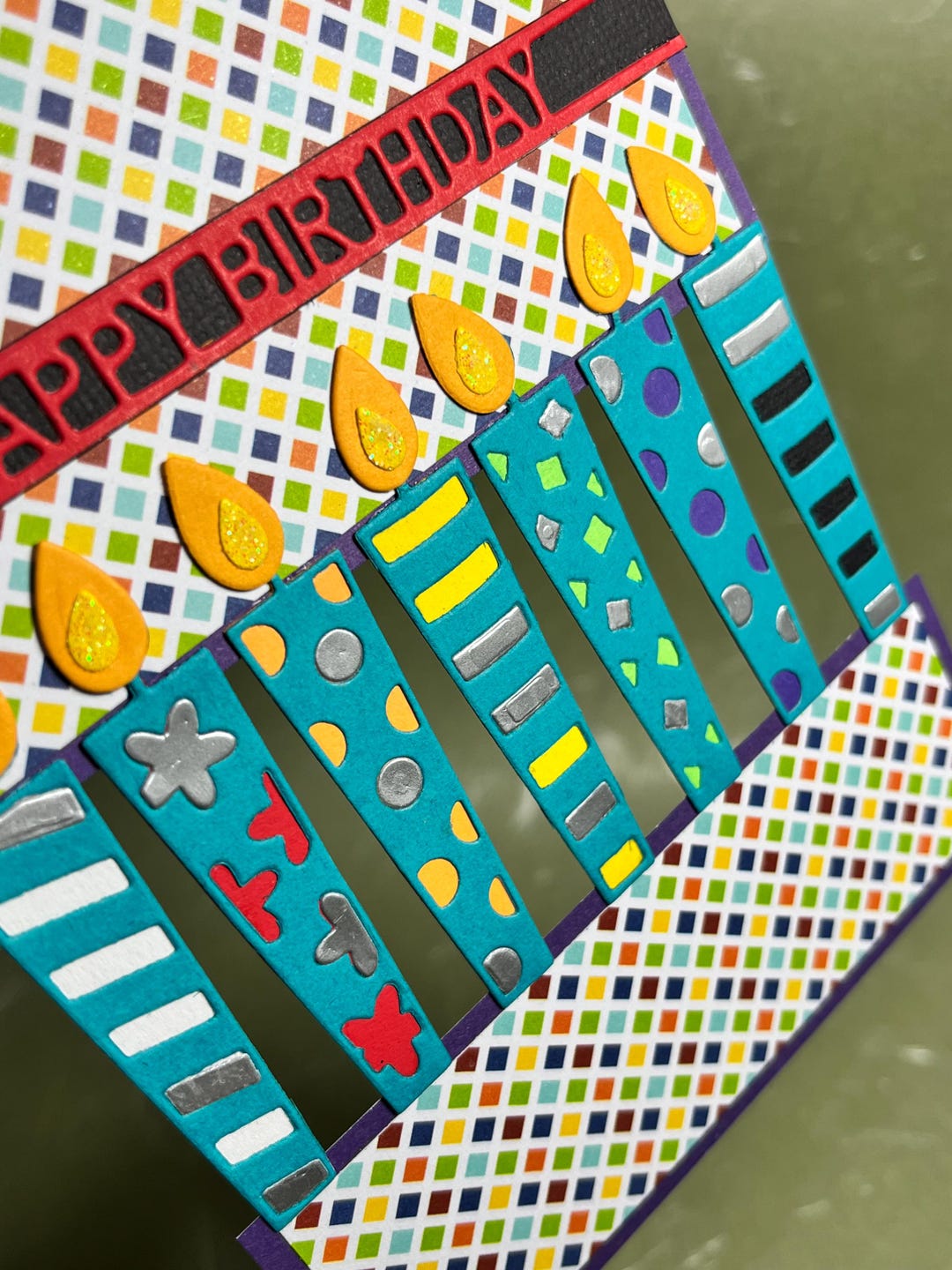 Birthday Candle Card, Birthday Card, Handcrafted Card, Embossed ...