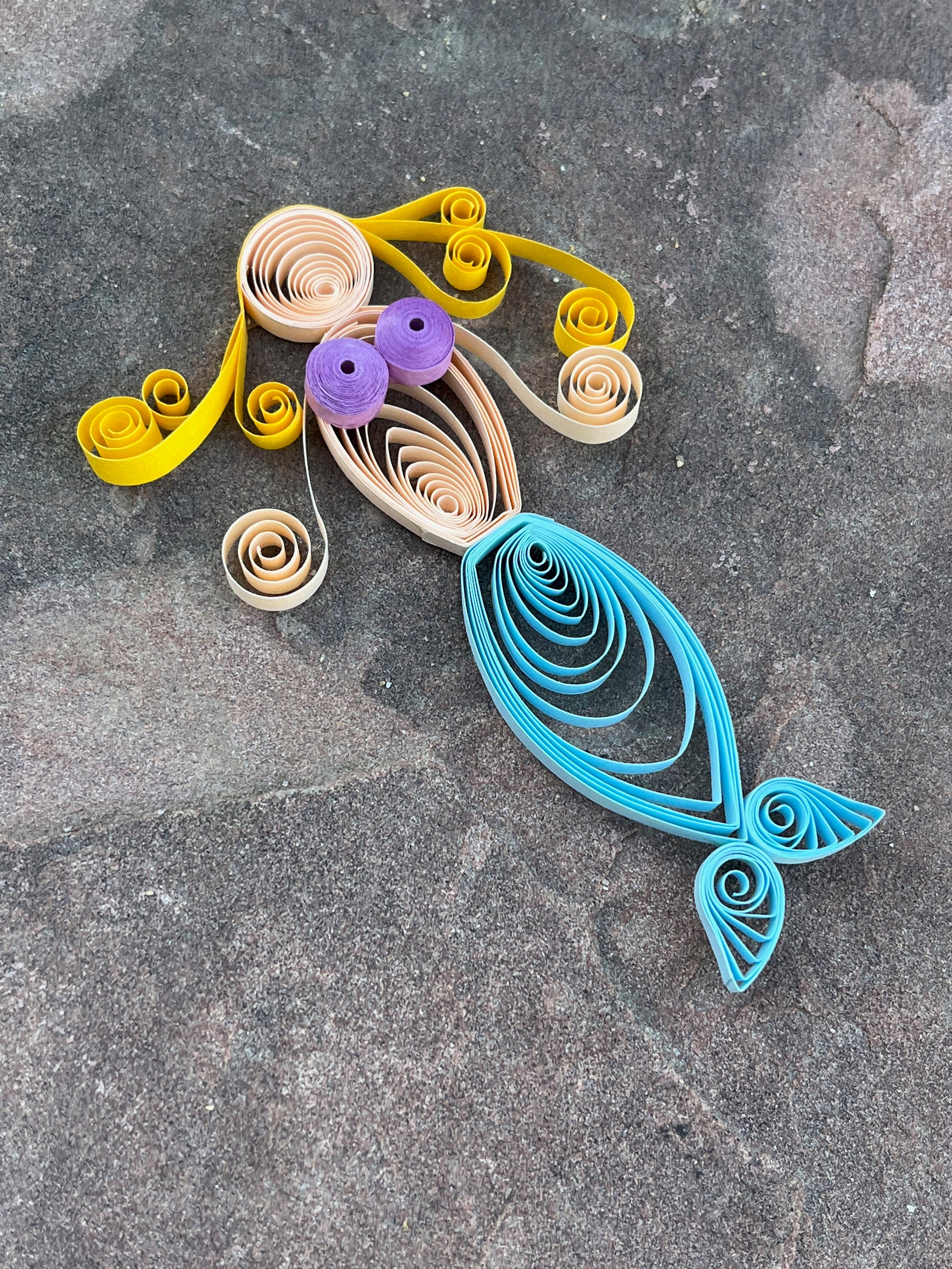 Mermaid, 3 Mermaids, Quilled Mermaid, Quilled Embellishments, Table ...