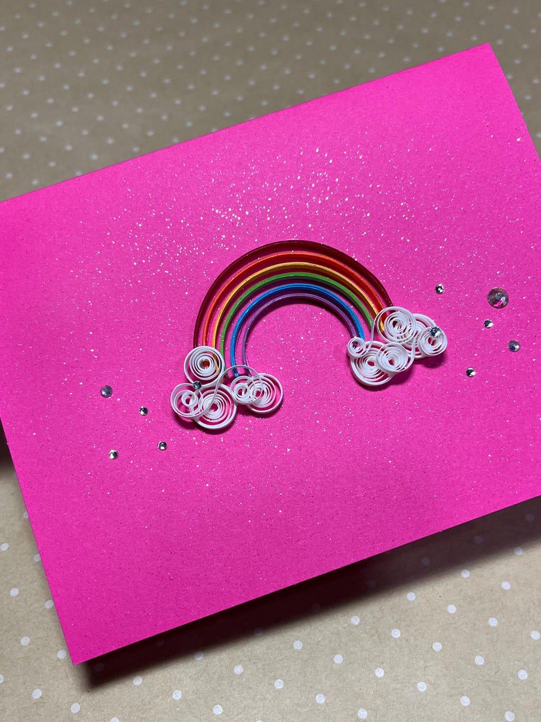 Rainbow Card,a Variety of Colors Available,quilled Rainbow Card,artisan ...