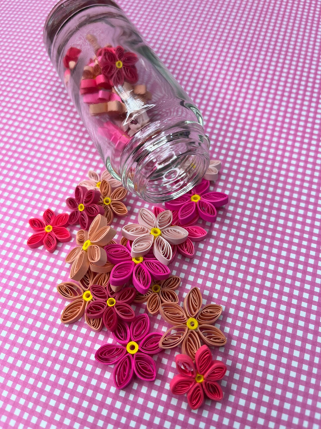 20 Quilled Flowers, Tiny Quilled Flowers, Pink Flowers, Flower ...