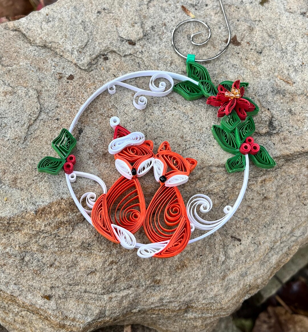 Quilled Fox Ornament, Quilled Ornament, Paper Ornament, Fox Ornament ...