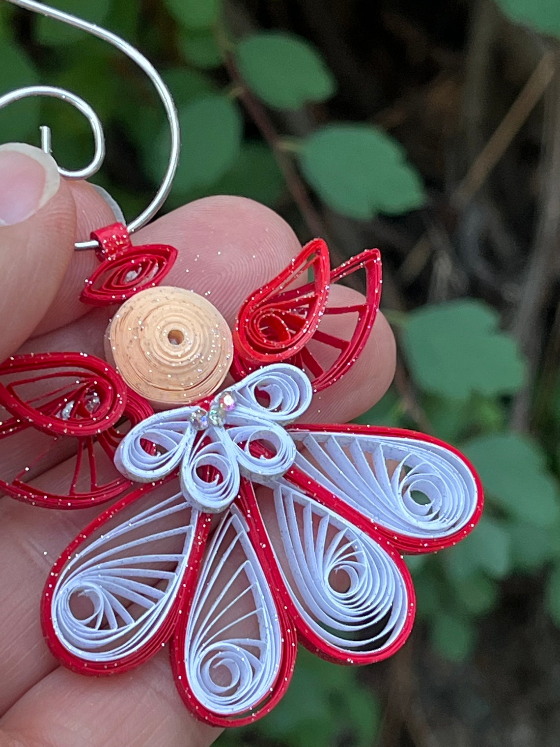 2 Red Angels Quilled Angel Quilled Decoration Quilled - Etsy
