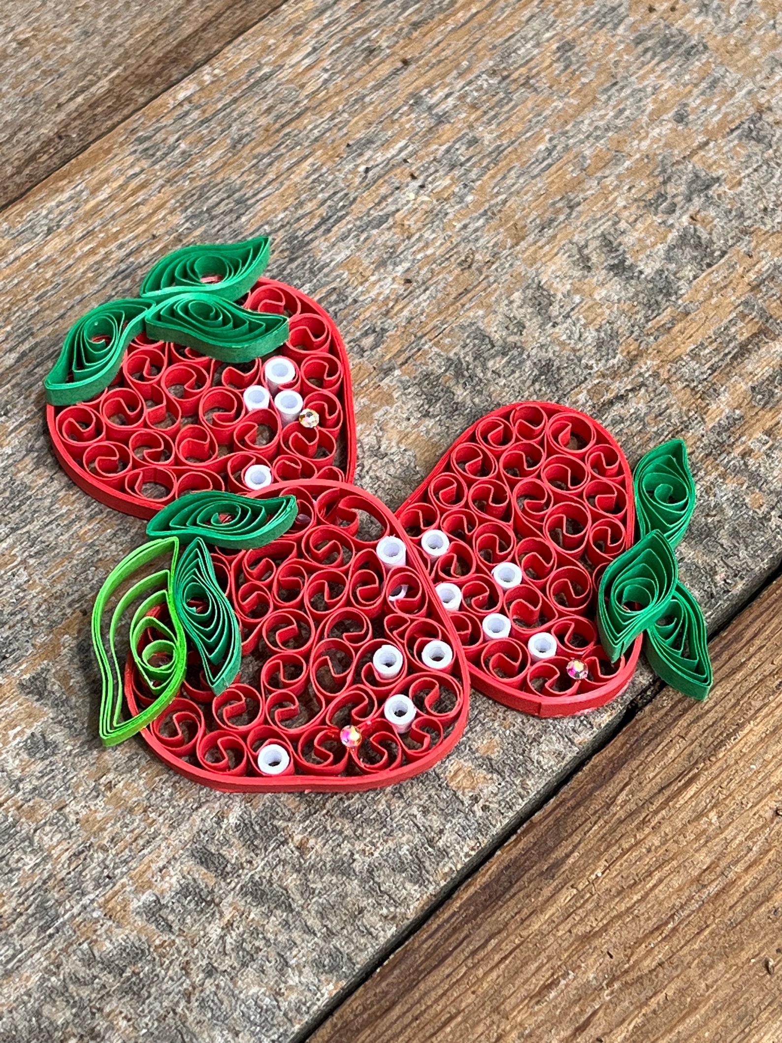 Strawberries, Quilled Strawberries, Quilled Embellishments, Paper ...