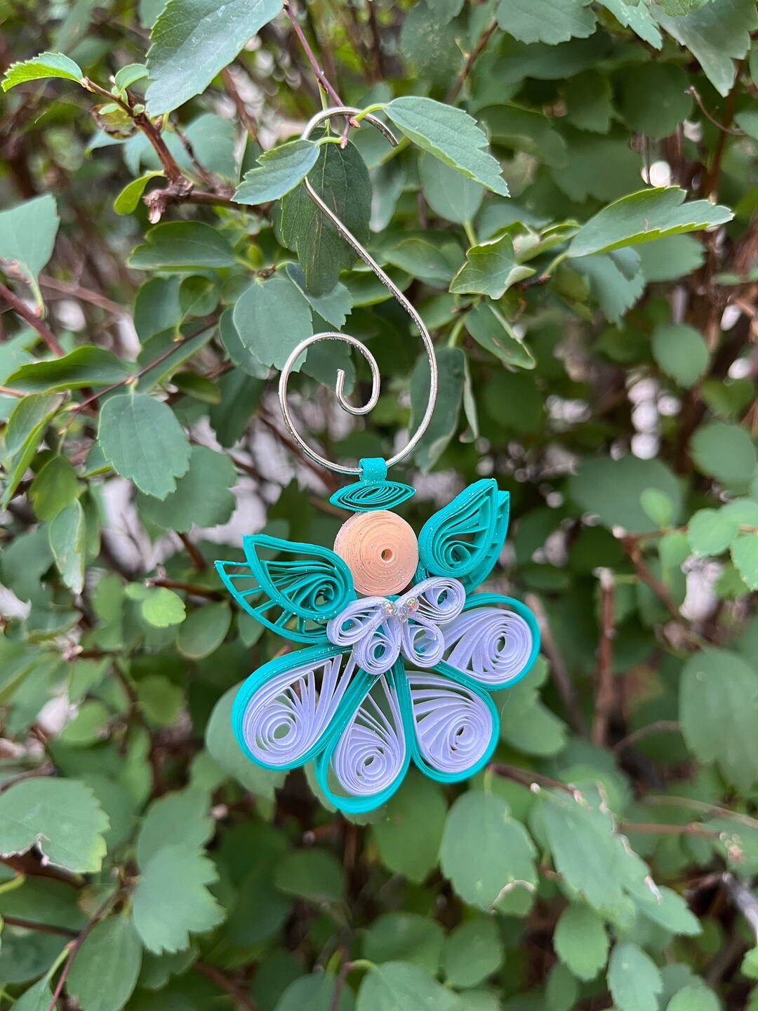 2 Turquoise Angels, Quilled Angel, Quilled Decoration, Quilled Ornament ...