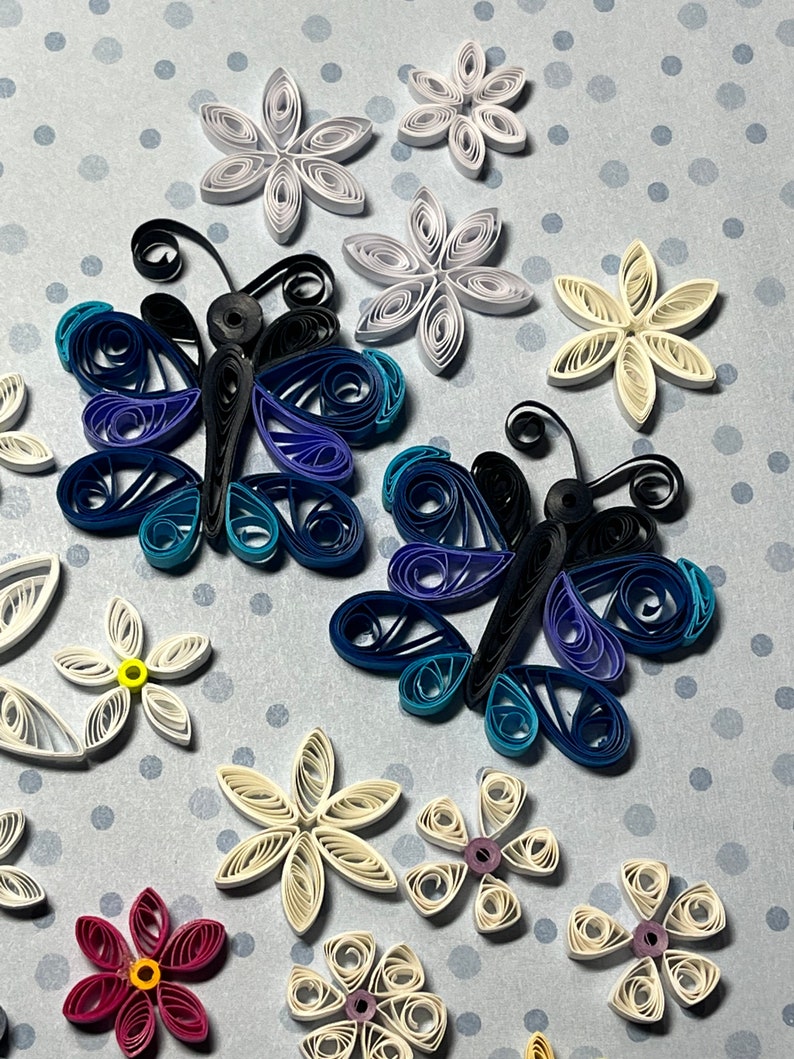 Nature Themed Quilling Sampler, Embellishment Sampler, Quilled Flower ...