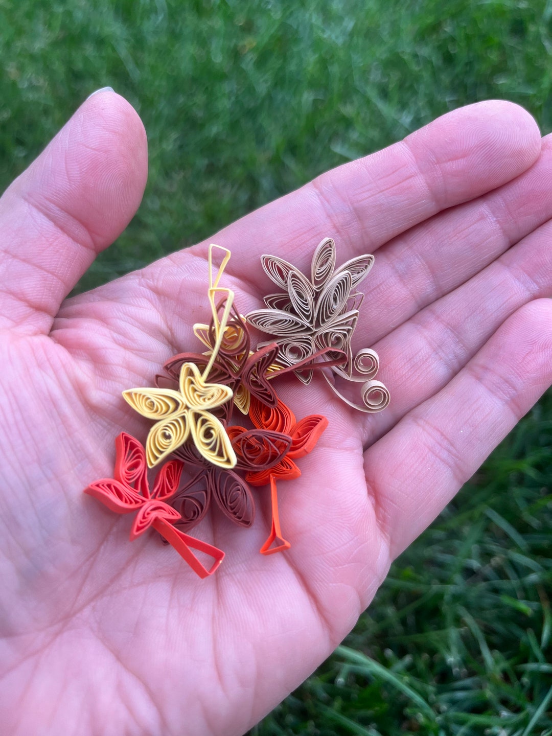 8 Autumn Leaves, Fall Leaves, Quilled Embellishments, Paper Leaves ...