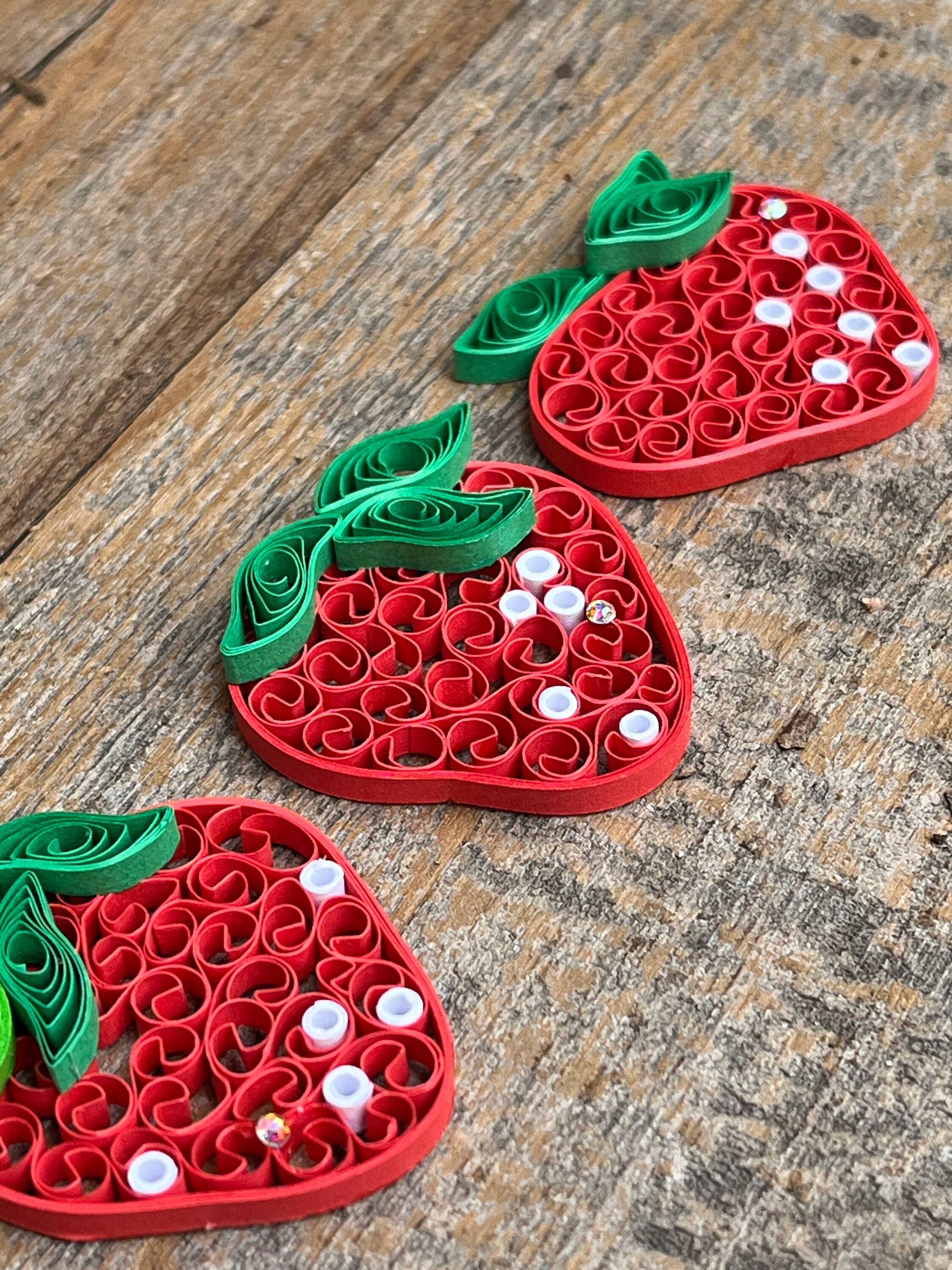 Strawberries, Quilled Strawberries, Quilled Embellishments, Paper ...