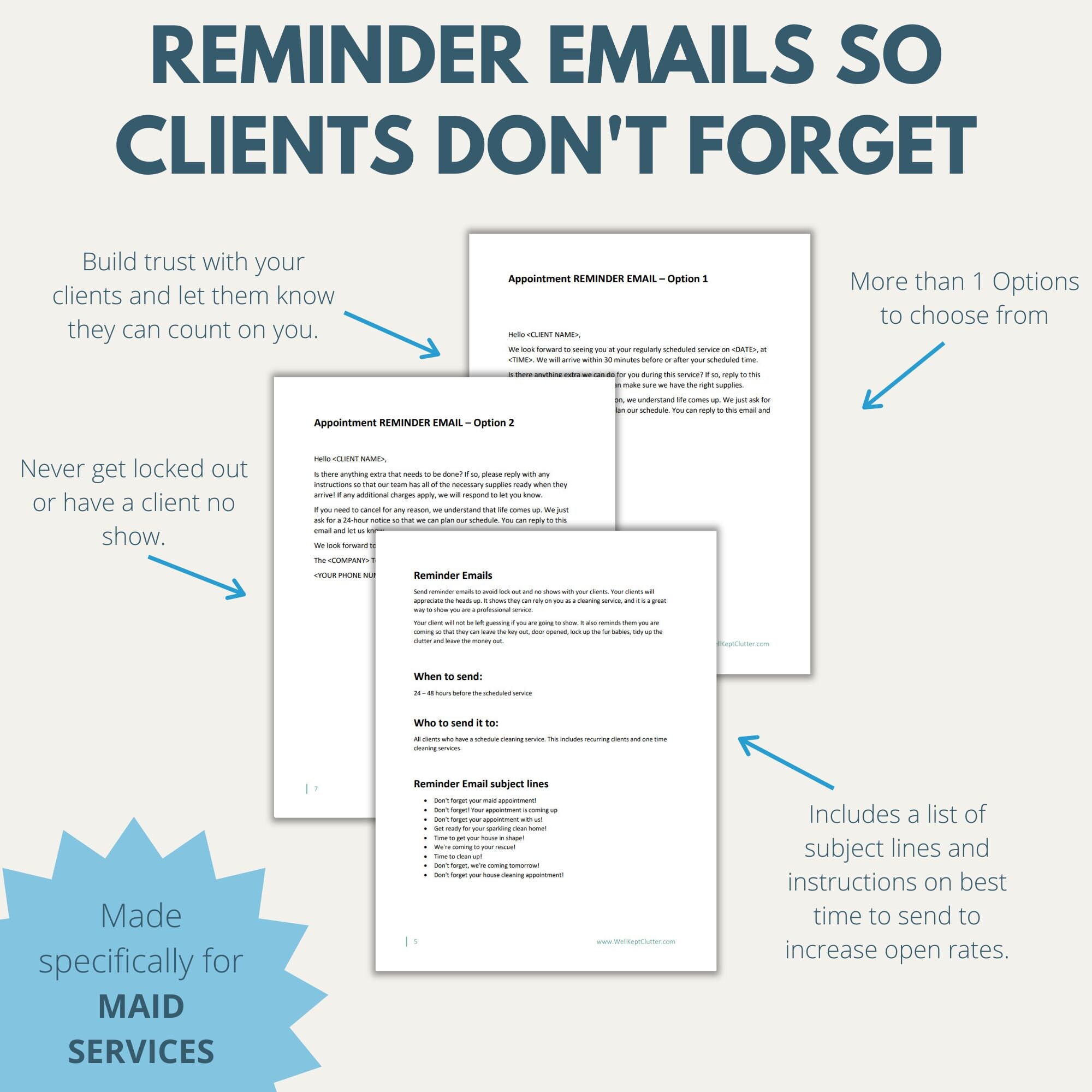 25 Pre-written Email Templates for Maid Services. - Etsy