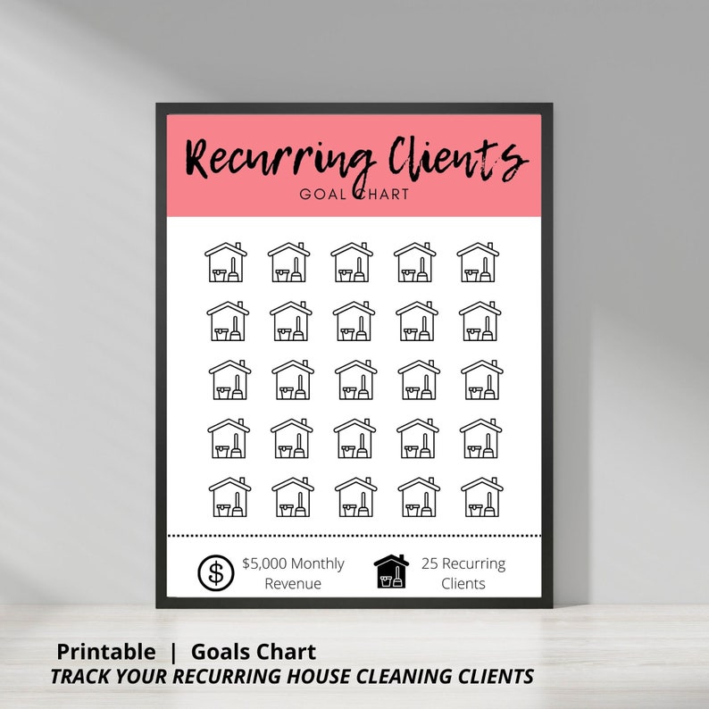 Recurring House Cleaning Client Goal Chart, Maid Service Forms, House ...