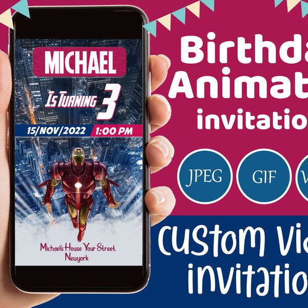 Iron Man Video Invitation - Etsy