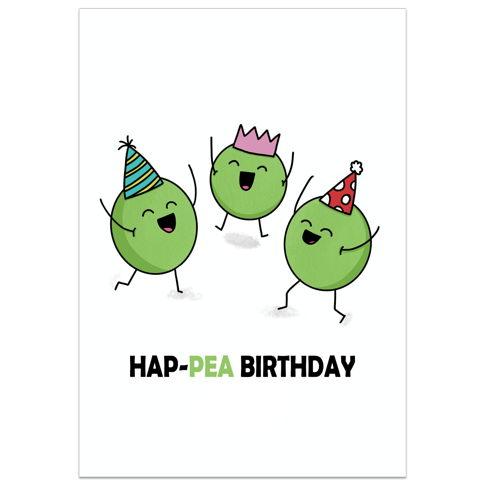 Printable Birthday Card Hap-pea Birthday Instant Download 7x5 Card ...