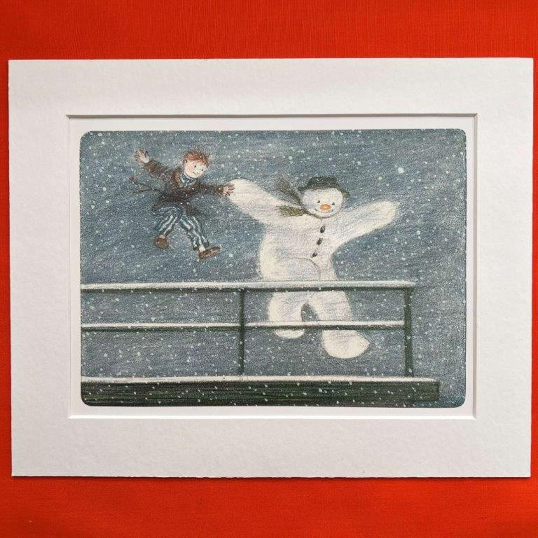 The Snowman Raymond Briggs Illustration Print Mounted Book Page - Etsy