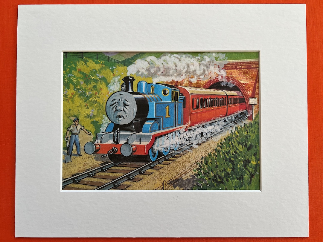 Thomas the Tank Engine Signalman Mounted Print Nursery Rescued Book ...