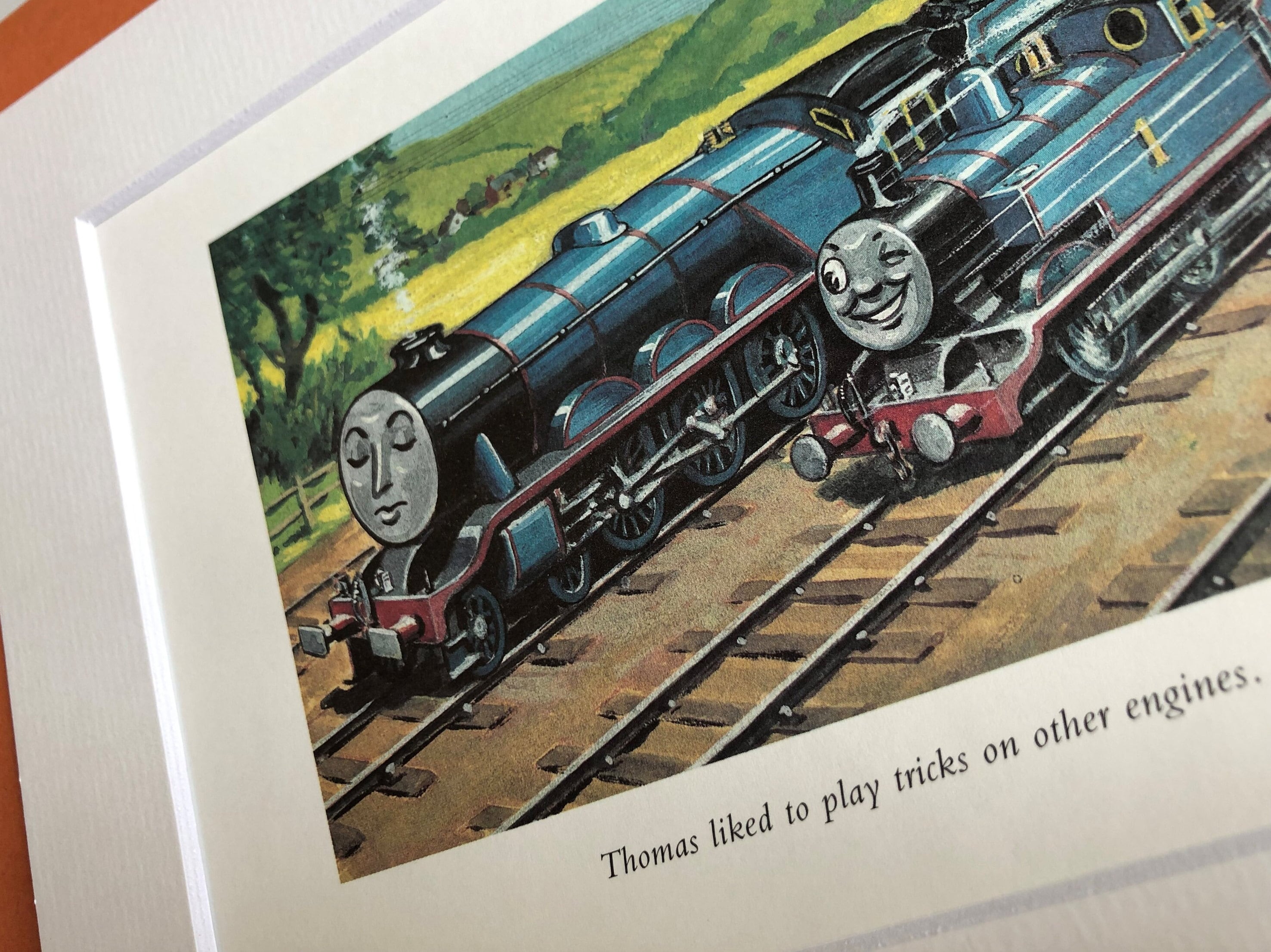 Thomas the Tank Engine Mounted Wall Art Print Nursery Rescued Original ...