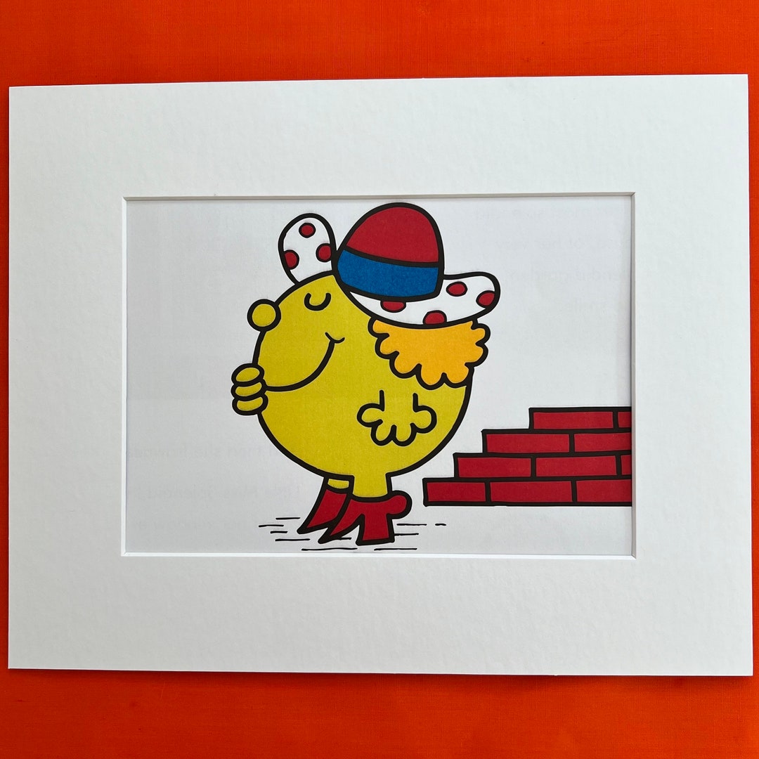 Mr Men Little Miss Splendid Print Mounted Upcycled Book Page Nursery ...