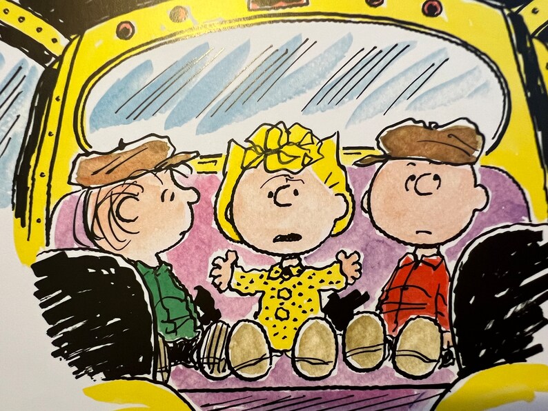 Snoopy Charlie Brown Sally Linus Peanuts Mounted Print Book - Etsy