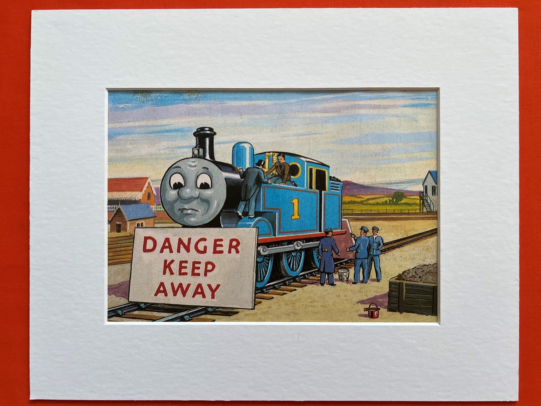 Thomas the Tank Engine Signalman Mounted Print Nursery Rescued Book ...