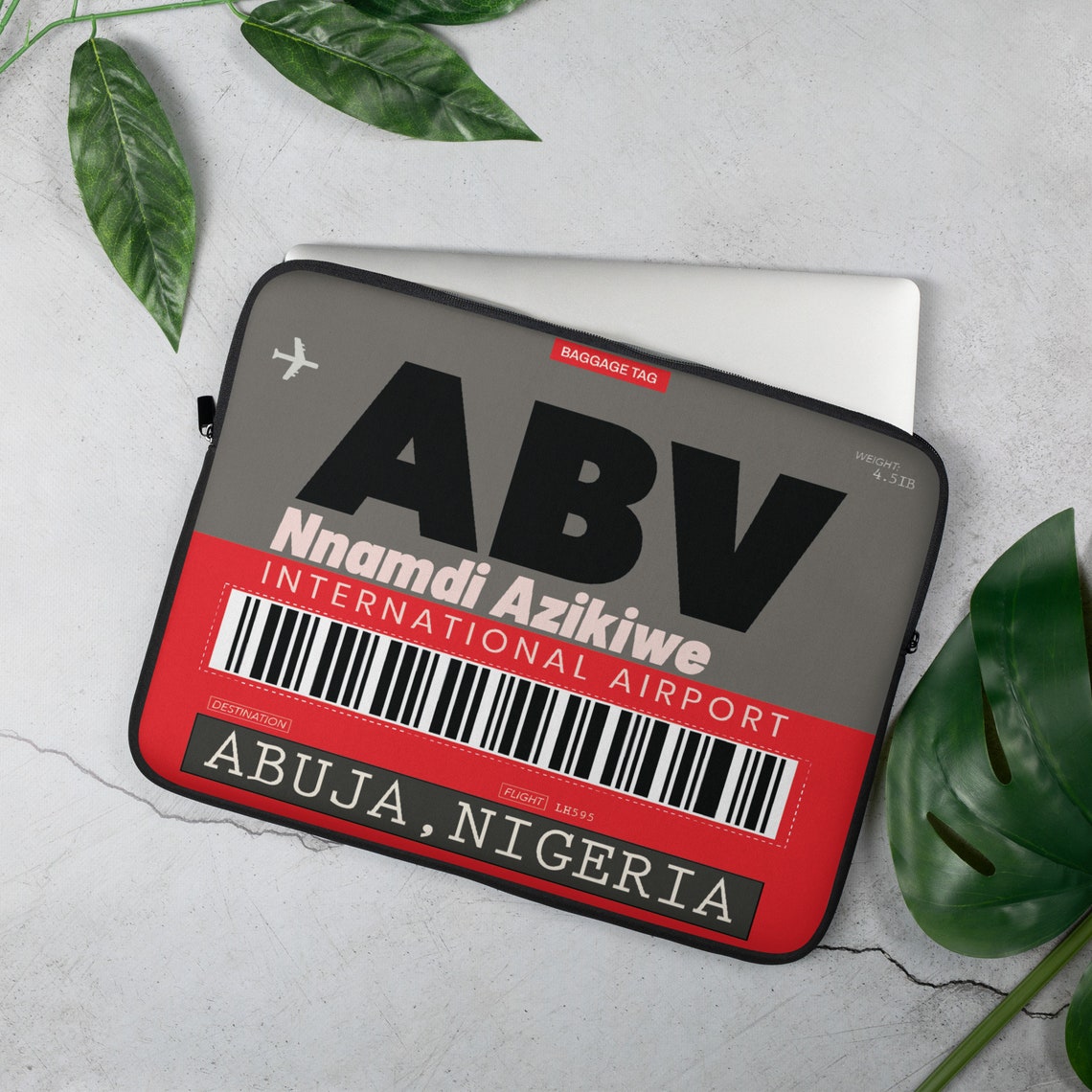 ABV Abuja Nigeria Airport Tag Laptop Sleeve for MacBook 15, MacBook Pro ...