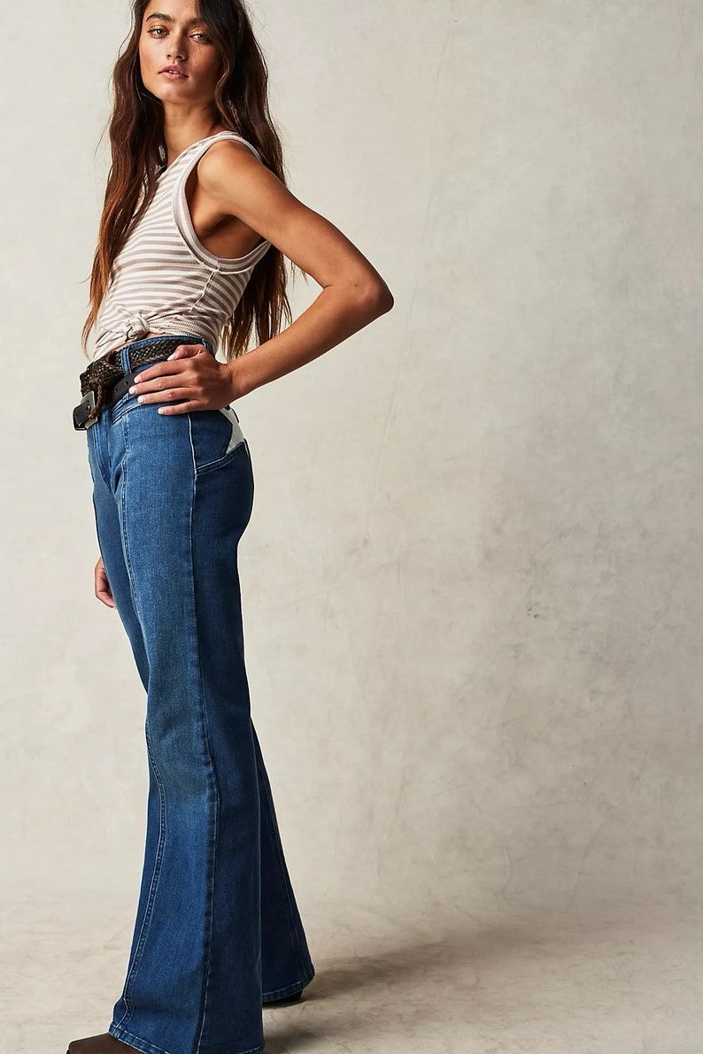Free People Firecracker Flare Jeans “date Night” - Etsy