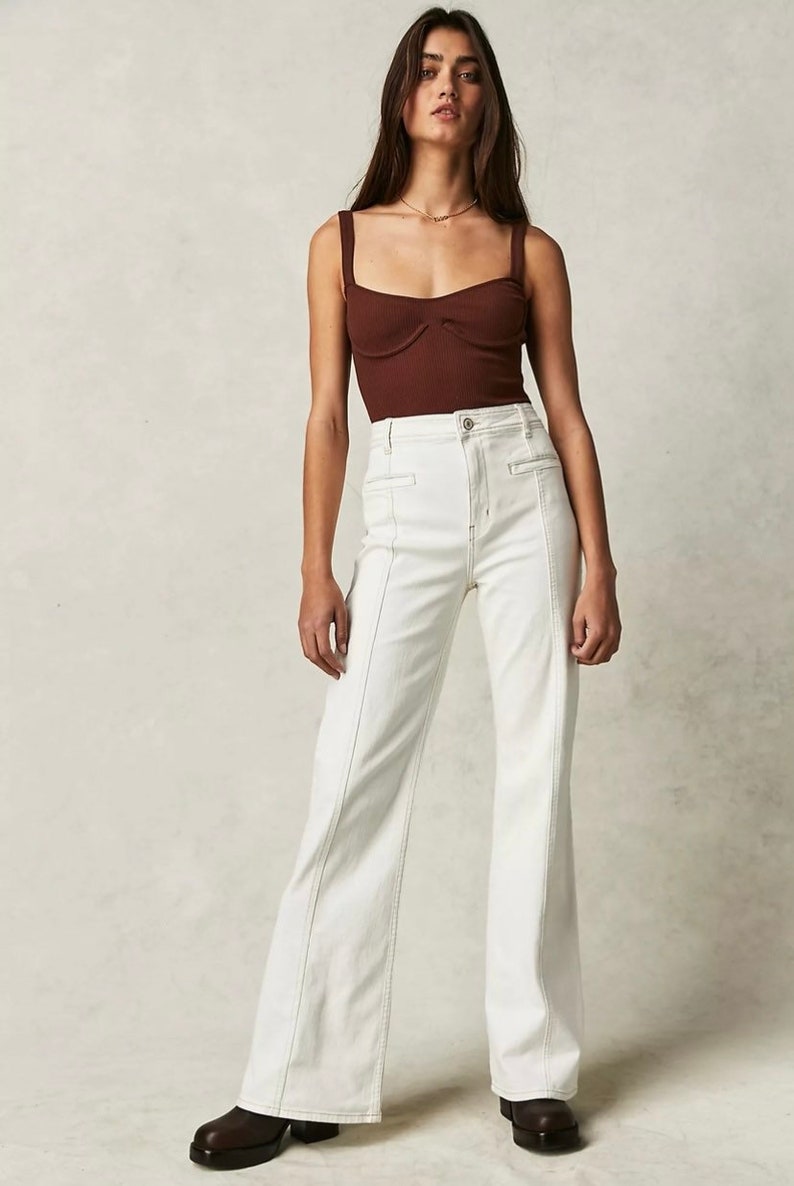 Free People Firecracker Flare Jeans “desert Plains” - Etsy